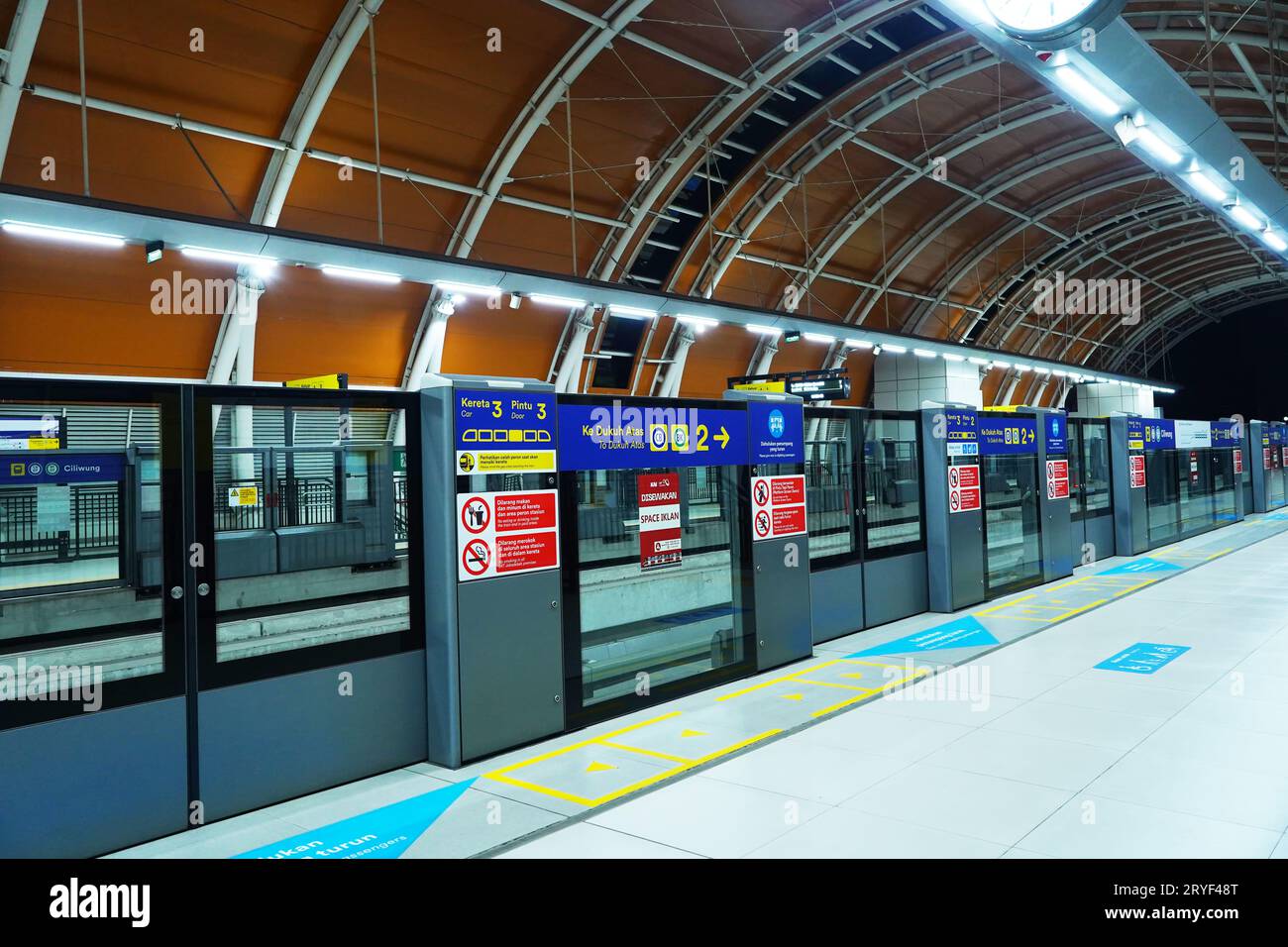 September 28, 2023. Jakarta, Indonesia. The atmosphere of the LRT ...