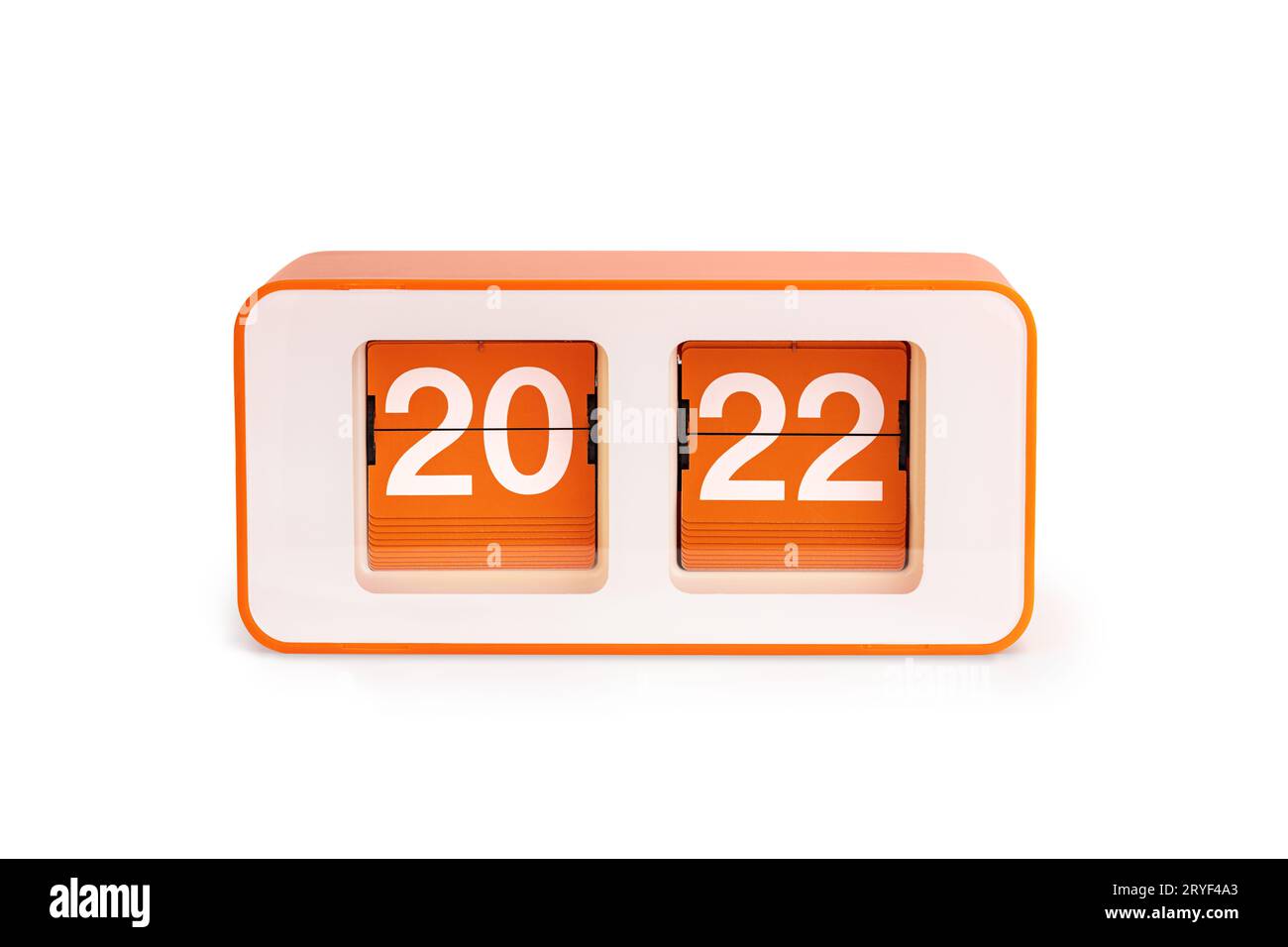 Retro Flip clock with 2022 number isolated on white background. New year concept Stock Photo - Alamy