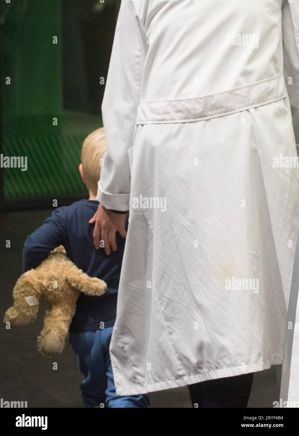 child is examined at the pediatrician, physical examination by doctor ...