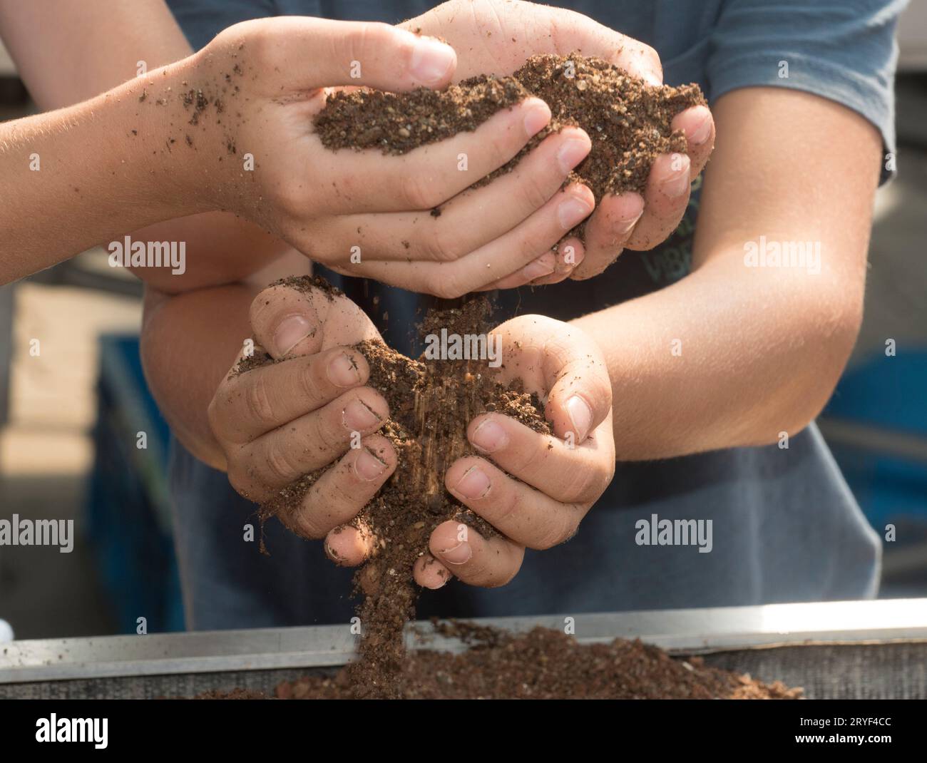 Holding soil and humus in hand Stock Photo - Alamy