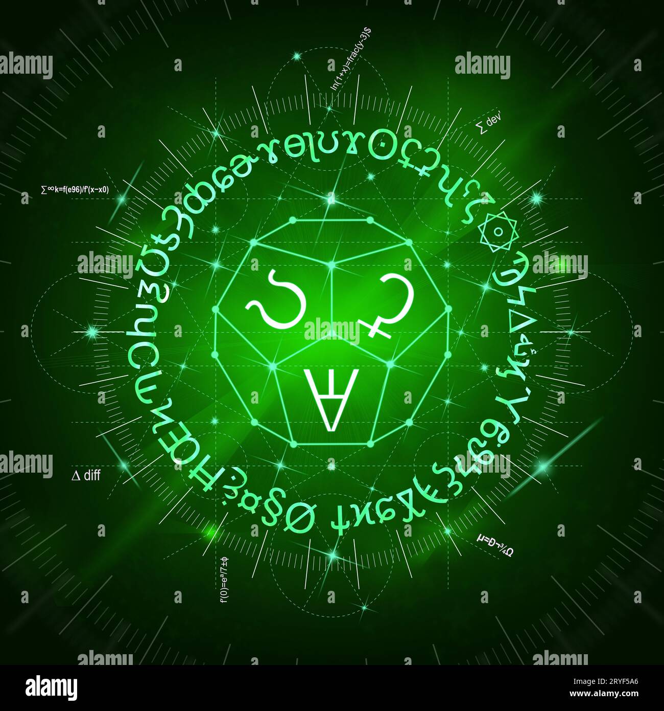 Abstract background of magic spell and formulas Stock Photo - Alamy