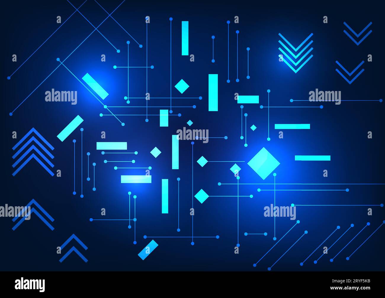 Abstract technology background Geometric shapes combined with arrows ...