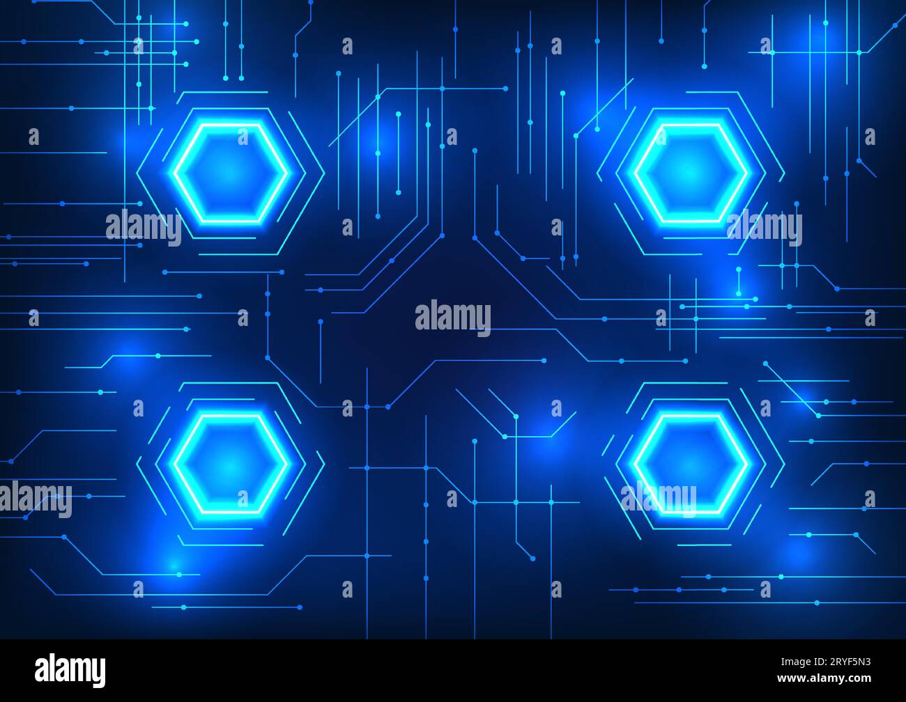 Abstract technology background Hexagonal shape combined with ...