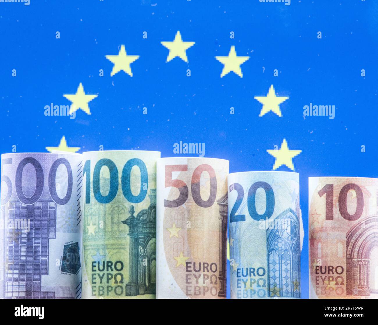 Euro bank notes, paying in the european union Stock Photo - Alamy
