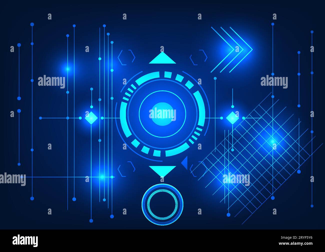 Abstract technology background The technology circle is in the middle ...