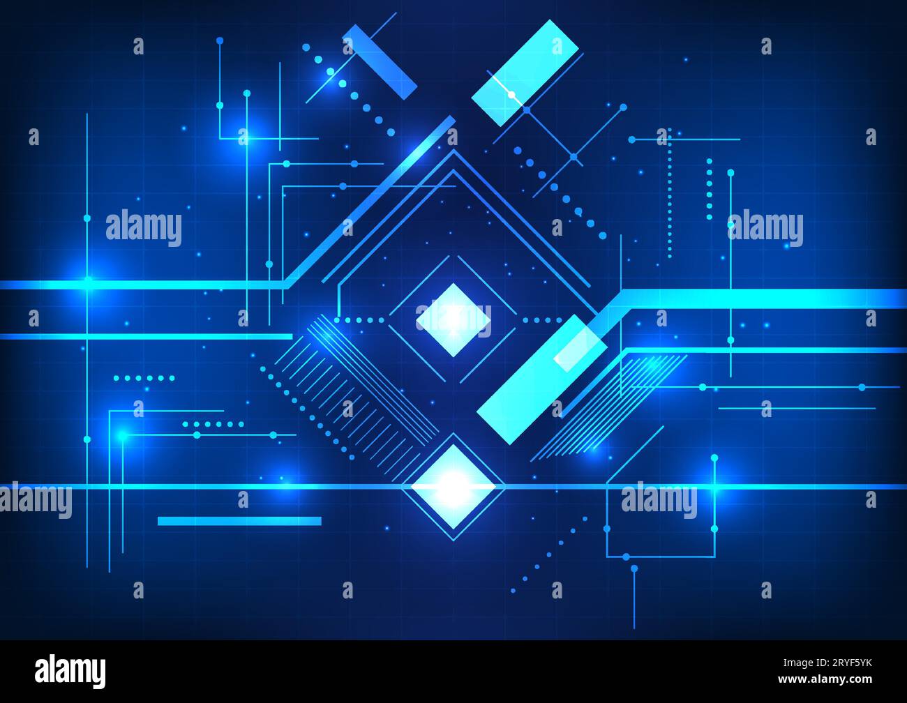 Abstract technology background Overlapping geometric shapes and lines ...