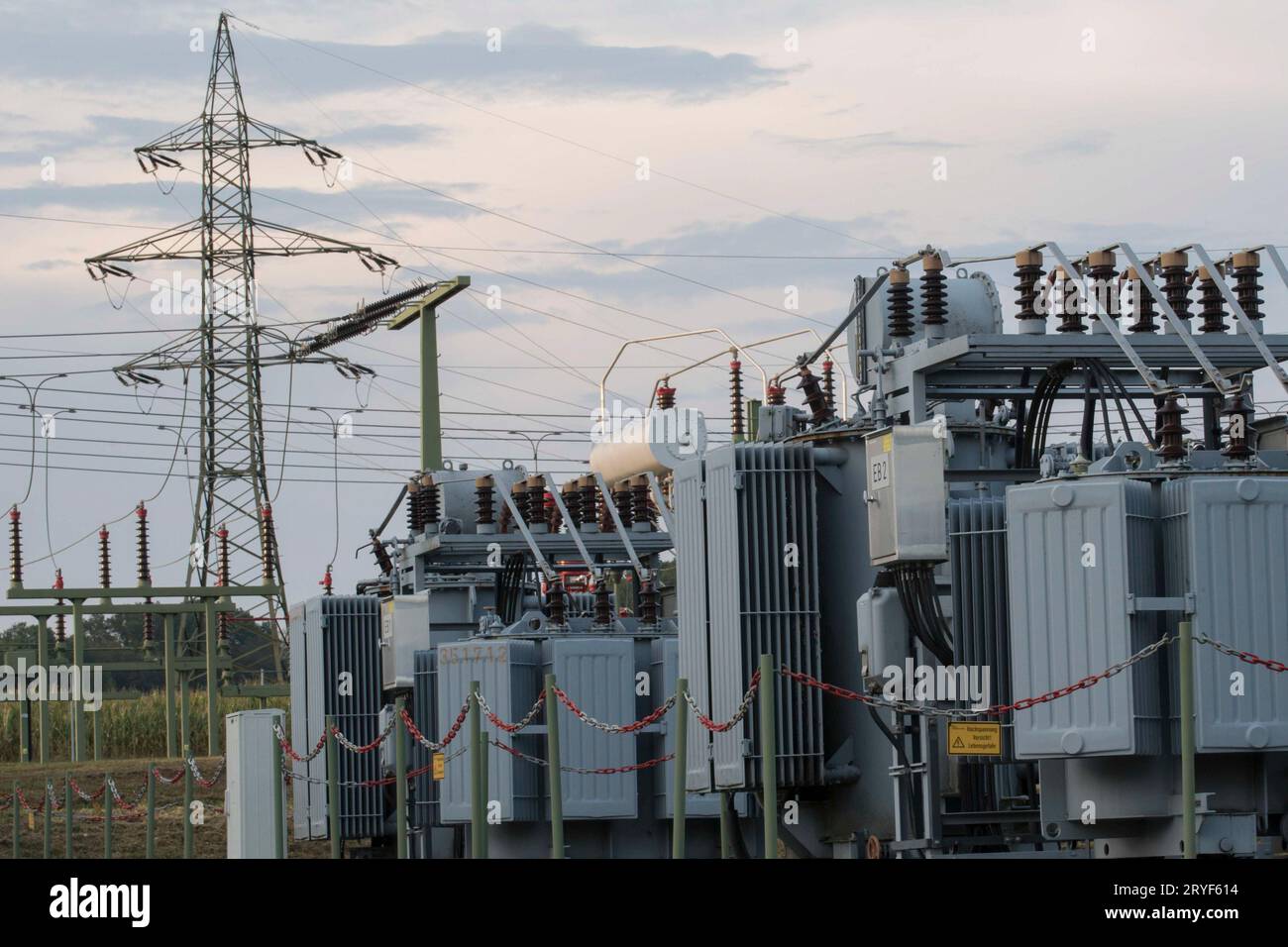 Electricity transformer as part of the power grid Stock Photo - Alamy Electricity transformer as part of the power grid Stock Photo - Alamy