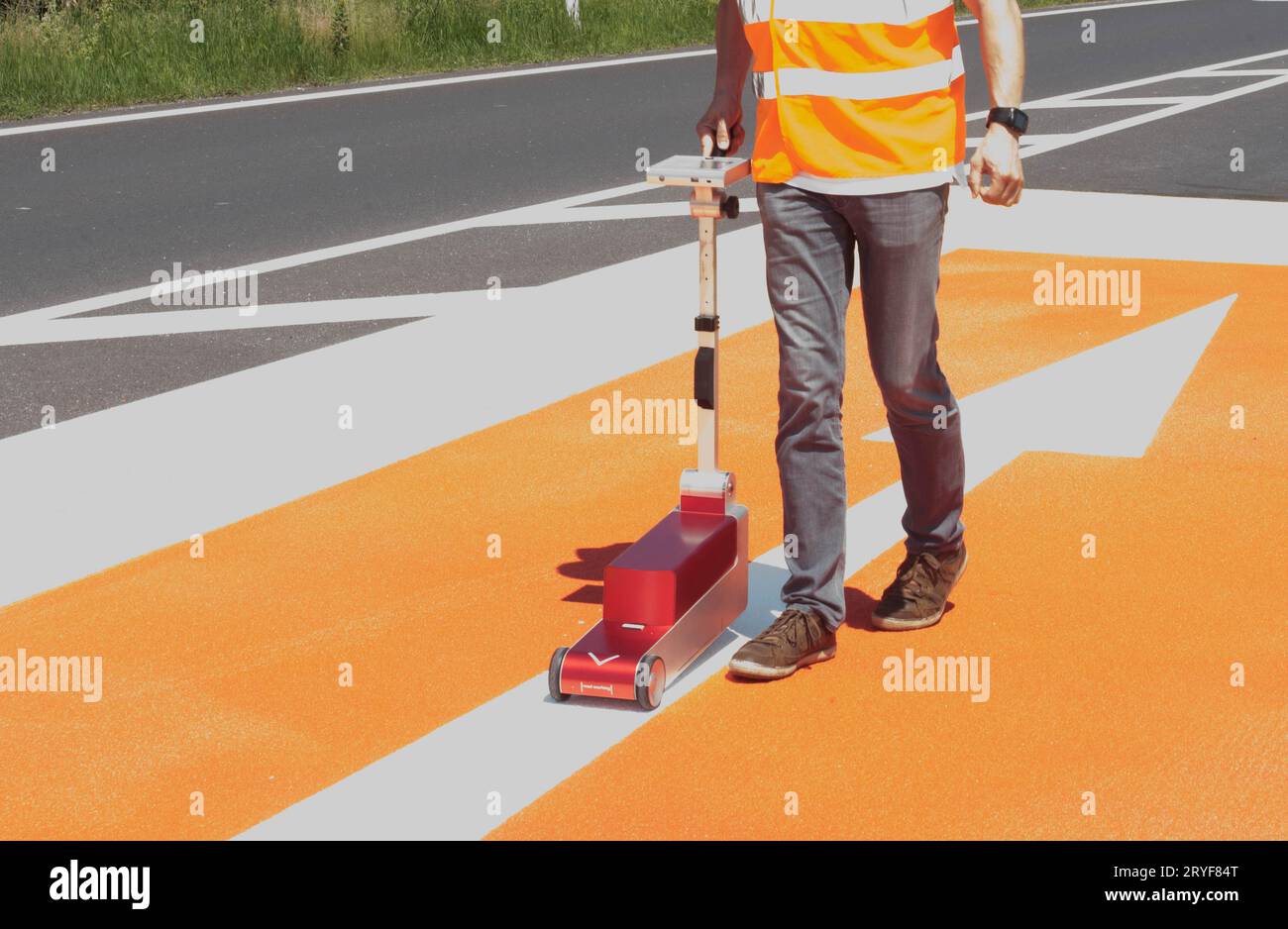 orientation in road traffic by directional arrows, road and traffic ...