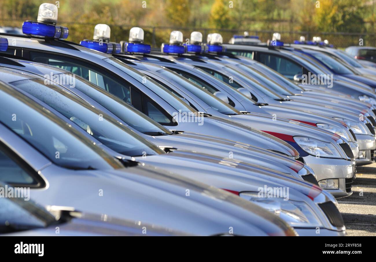 Police vehicles in the fleet Stock Photo - Alamy