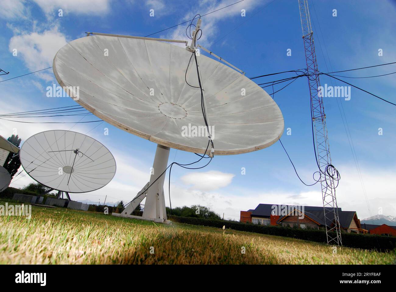 Parabolic antenna or satellite dish Stock Photo - Alamy