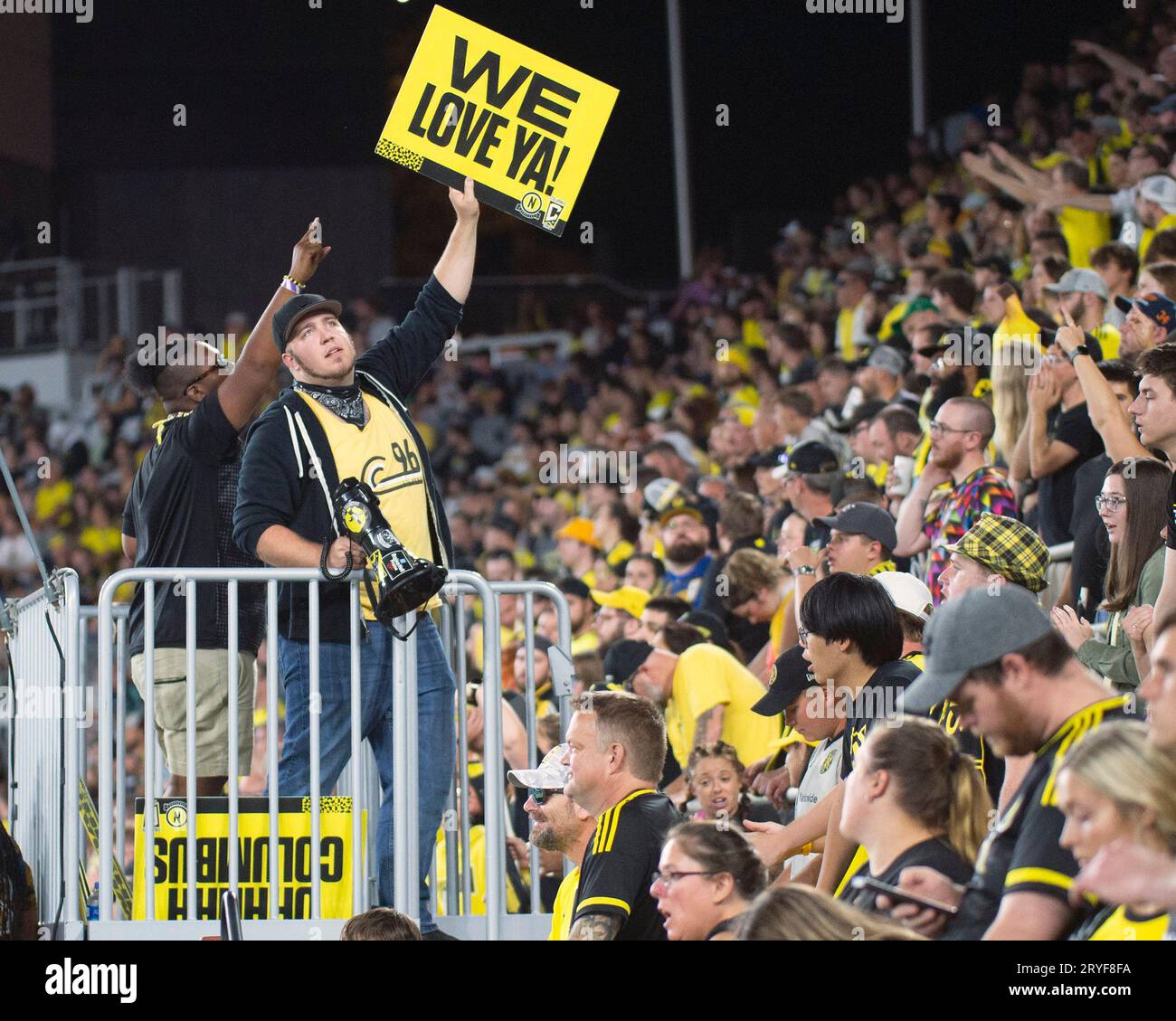 Columbus, Ohio, USA. 30th Sep, 2023. Columbus Crew fans cheer their ...
