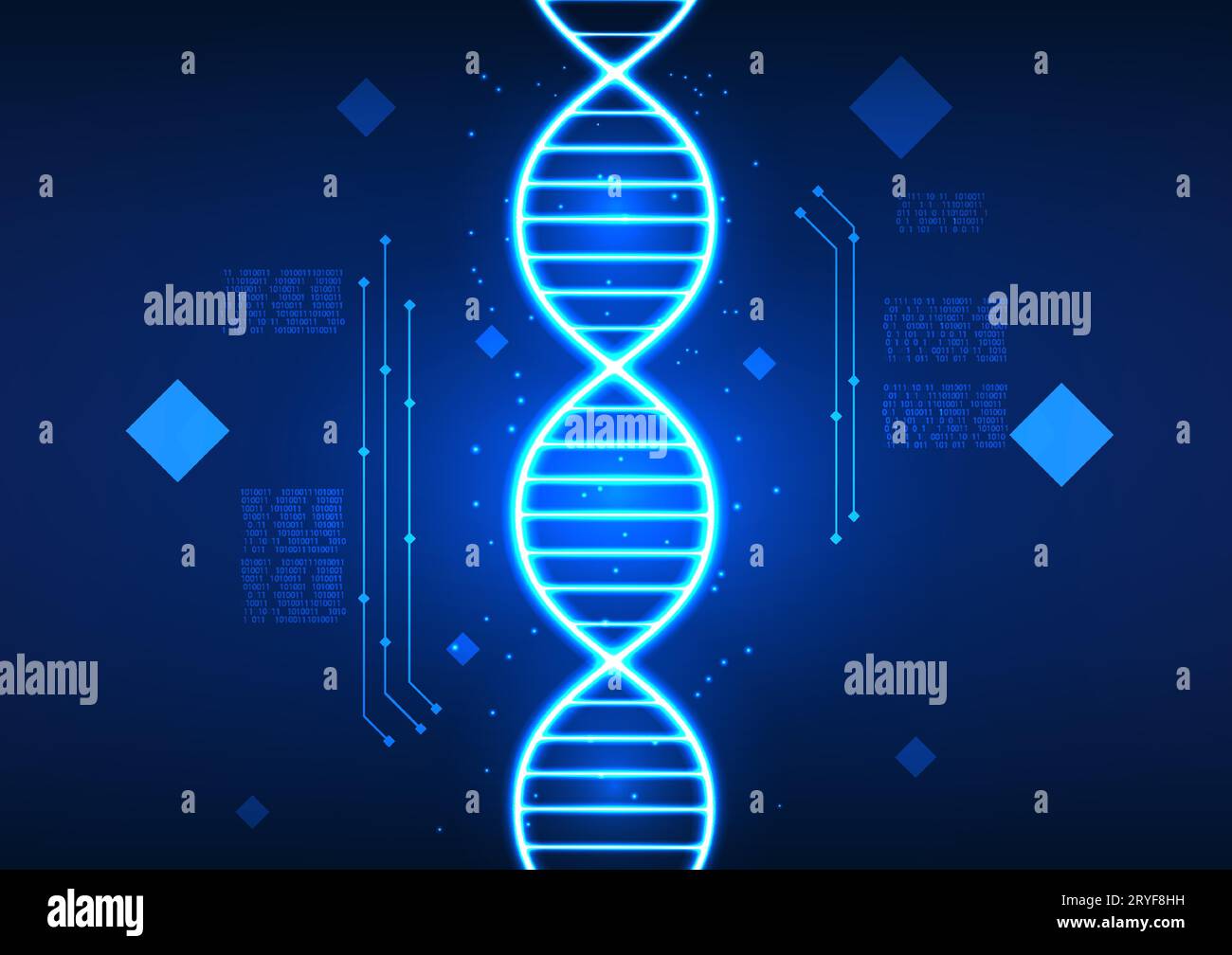 Medical technology DNA structure displayed on a researcher's screen It ...