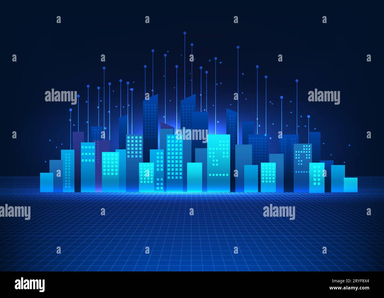 Smart city technology The city has circuits behind the grid. Smart City ...