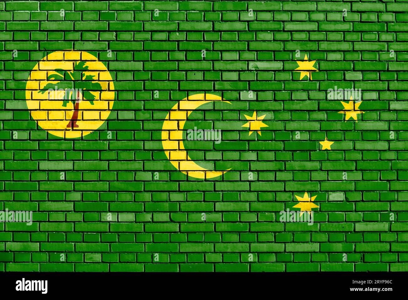 Flag of Cocos (Keeling) Islands painted on brick wall Stock Photo - Alamy