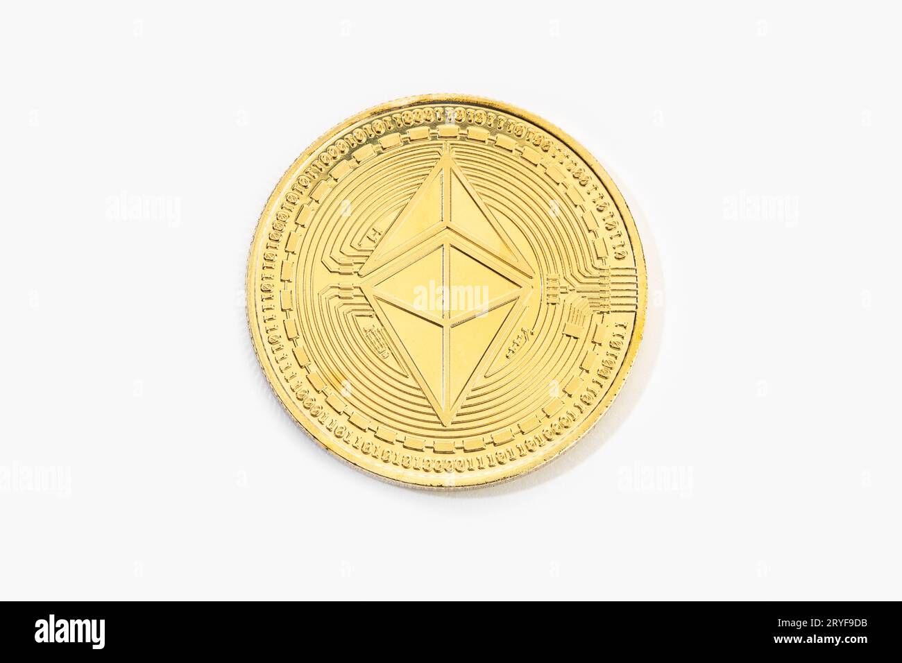 Ethereum coin cryptocurrency isolated on white background Stock Photo ...