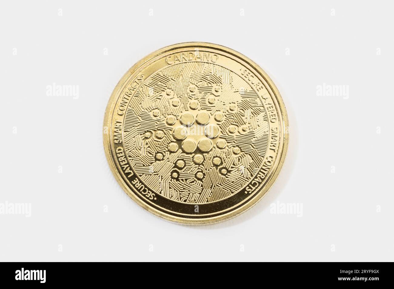 Cardano coin cryptocurrency isolated on white background Stock Photo ... Cardano coin cryptocurrency isolated on white background Stock Photo ...
