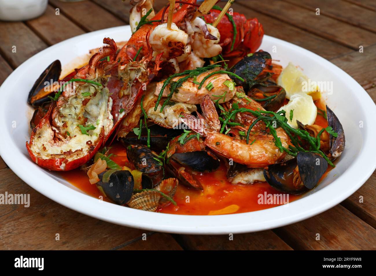 Wooden seafood hi-res stock photography and images - Alamy
