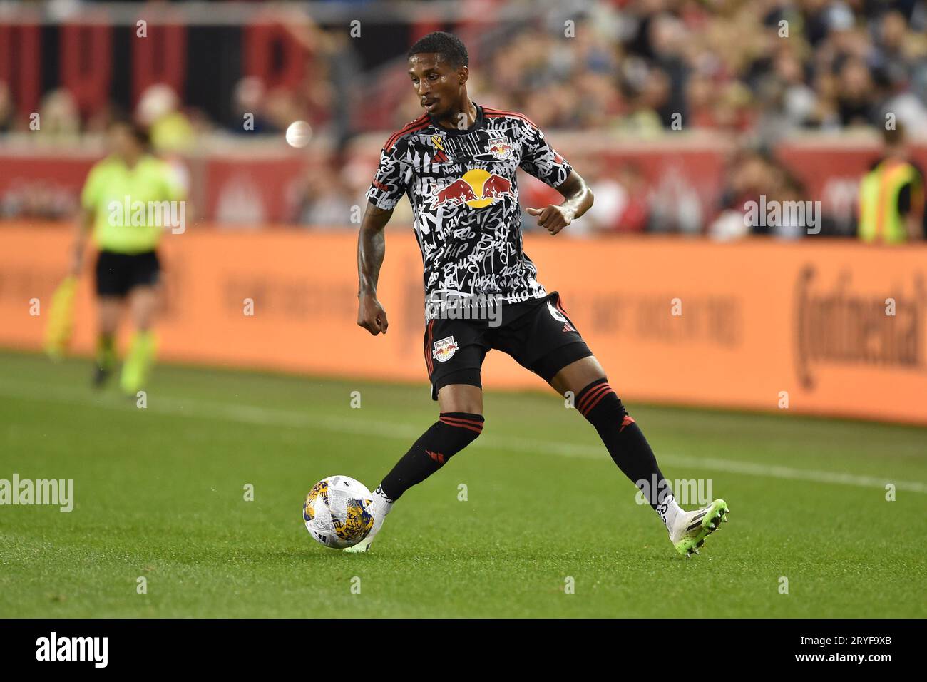 Harrison, New Jersey, USA. 30th Sep, 2023. New York Red Bulls defender ...