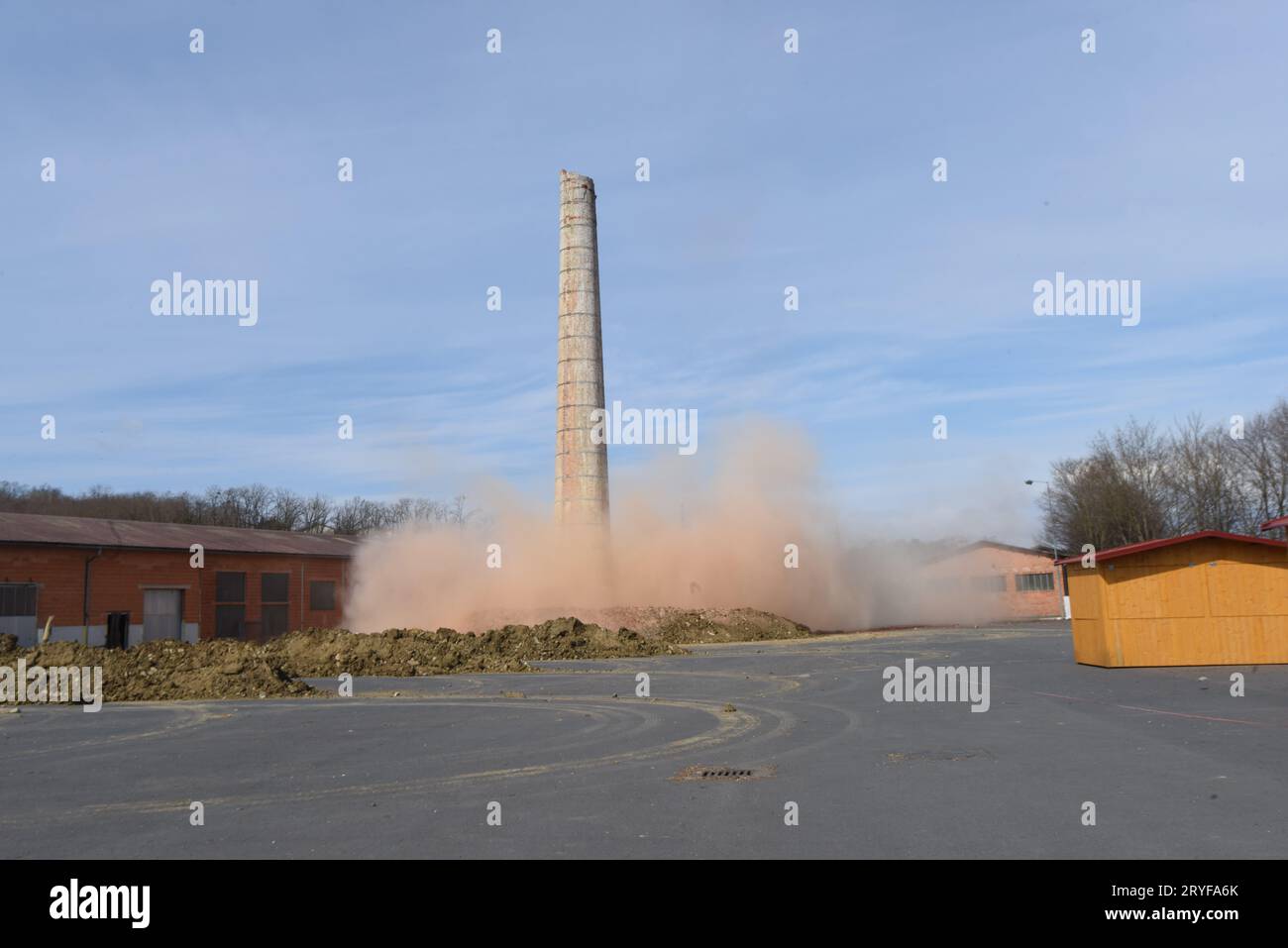 Explosion and blasting in construction Stock Photo - Alamy