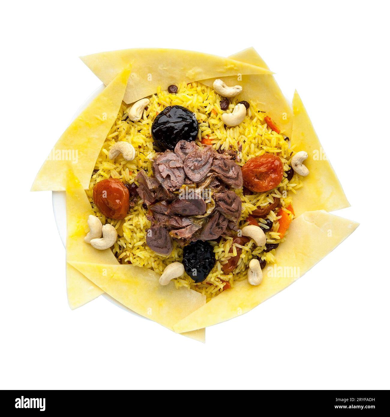 Pilaf isolated on white Cut Out Stock Images & Pictures - Alamy