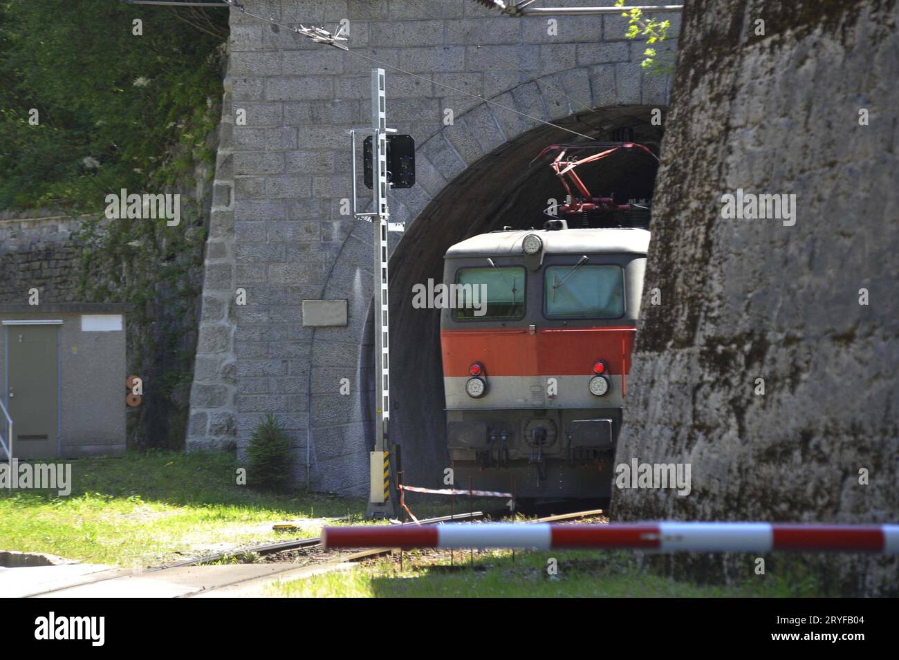 Railroad tunnel as a passageway in train transportation Stock Photo - Alamy