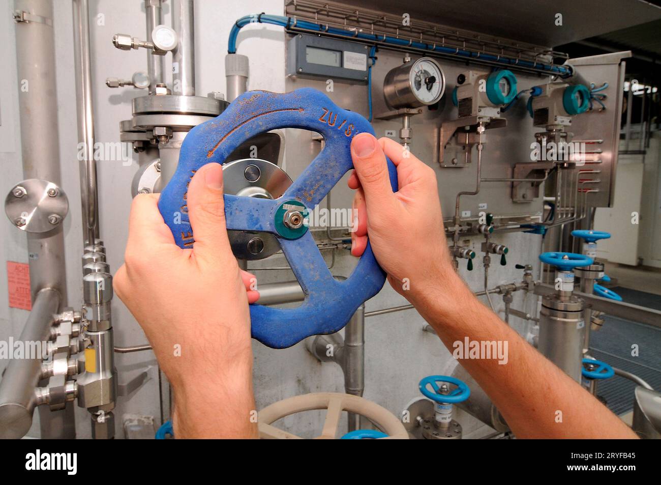 Gas pipeline and a valve Stock Photo - Alamy