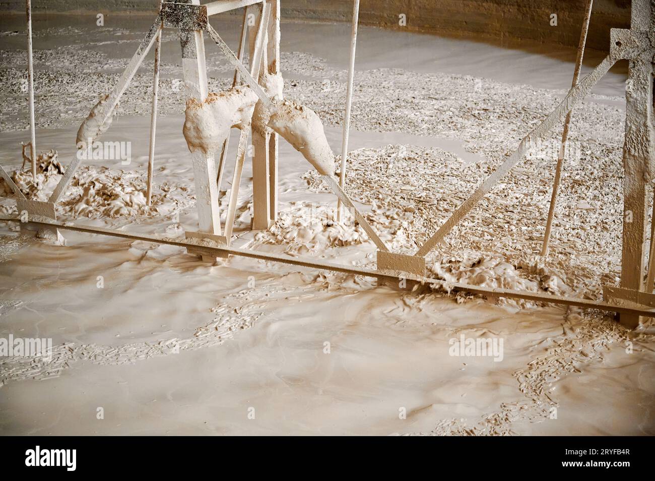 Pool for preparation of sludge for gas silica blocks Stock Photo - Alamy