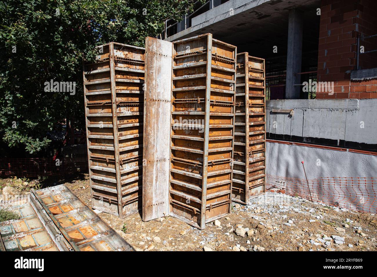 Steel formwork on construction site Stock Photo - Alamy