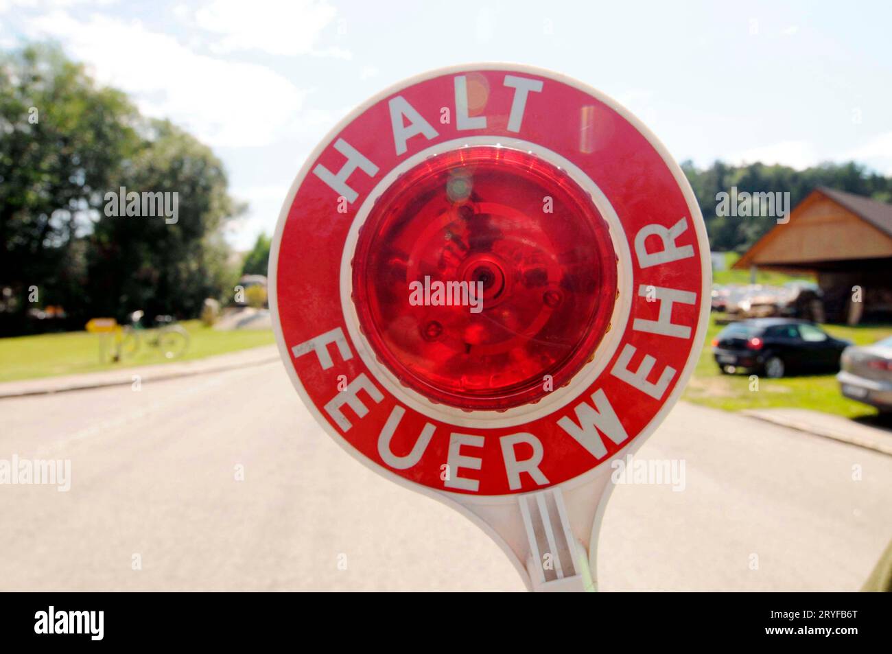 Fire department sign in german (Feuerwehr Stock Photo - Alamy