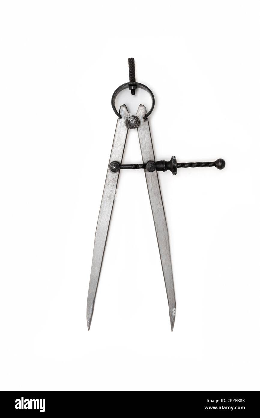 Industrial metallic compass Work tool isolated on white background ...