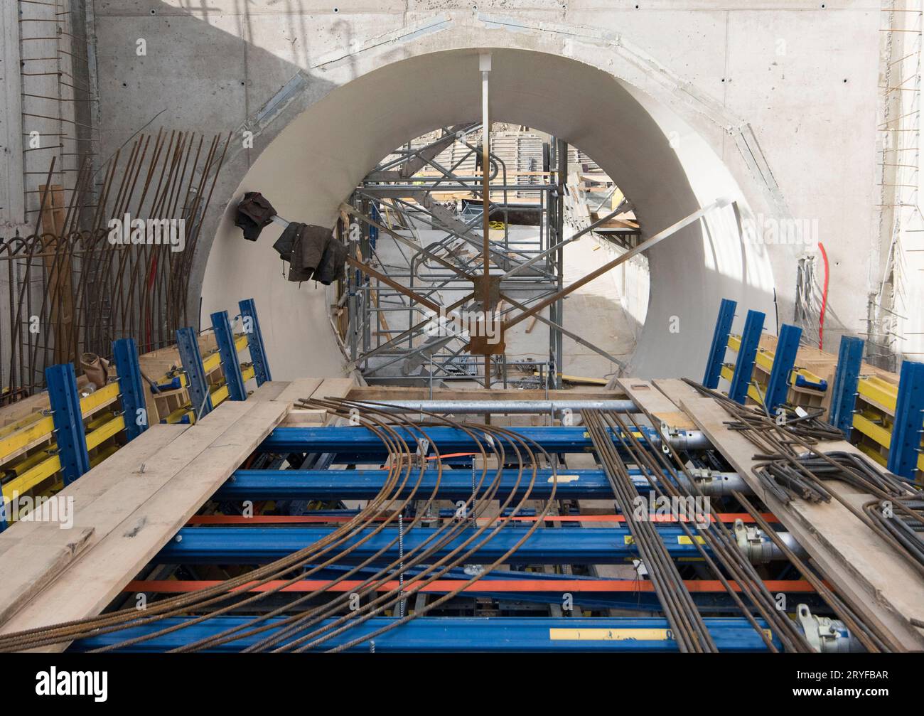 Sewer construction in hydraulic engineering Stock Photo - Alamy