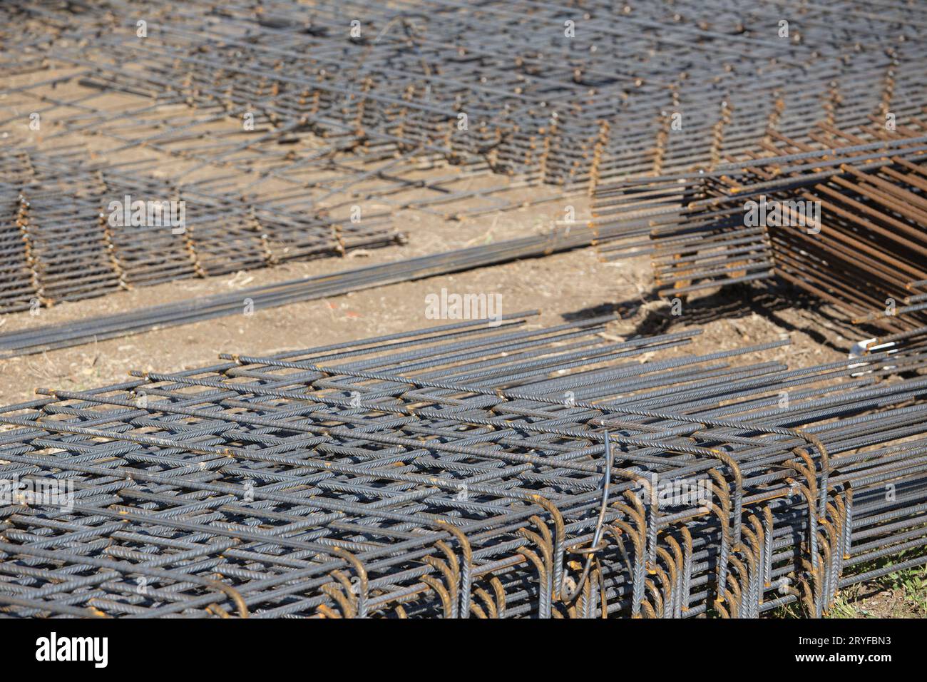 Reinforcement steel mesh on a construction site Stock Photo - Alamy