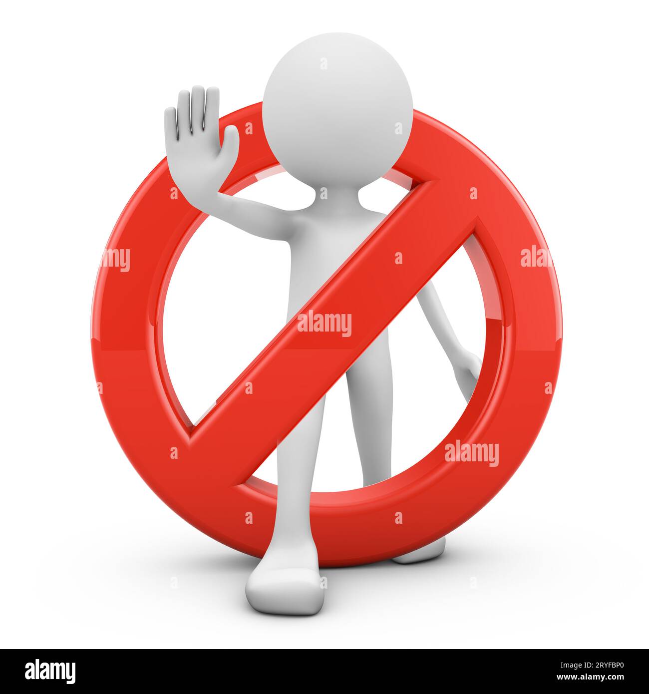 Man with red stop sign Stock Photo - Alamy