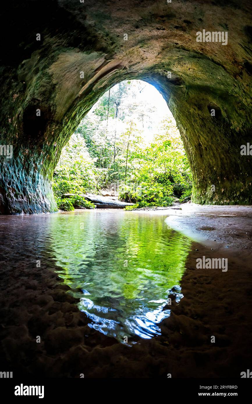 View of Maroaga Cave in jungle at Presidente Figueiredo Brazil Stock ...