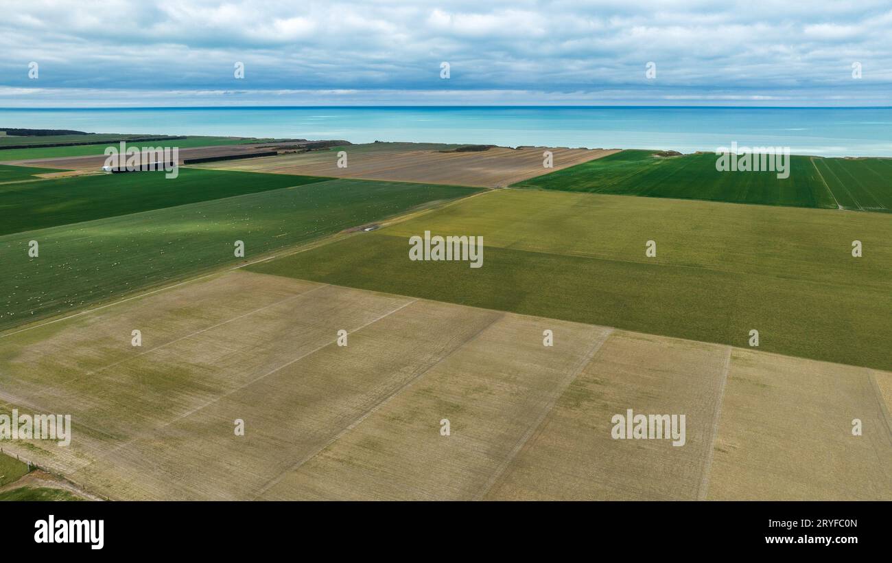 Aerial photograph of land plots in the farming countryside of the South ...