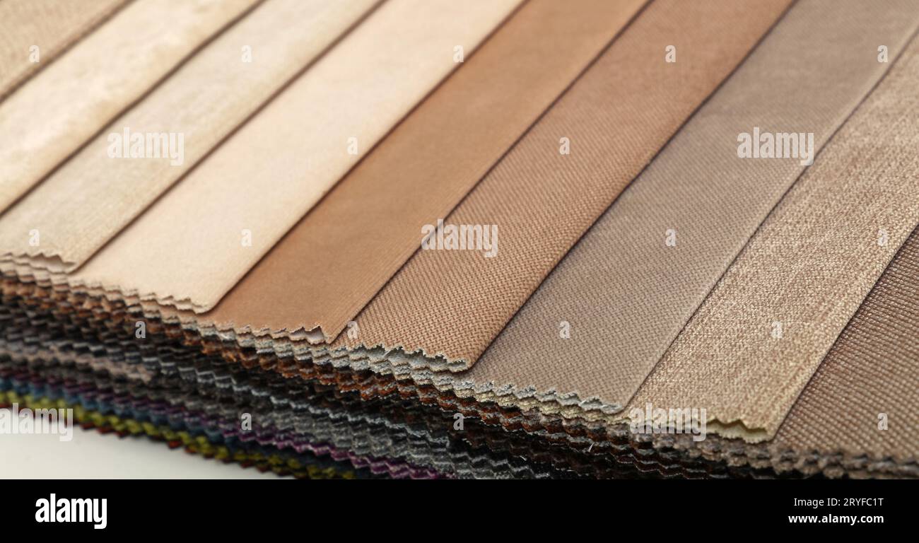 Swatch of beige and brown textile fabric Stock Photo - Alamy