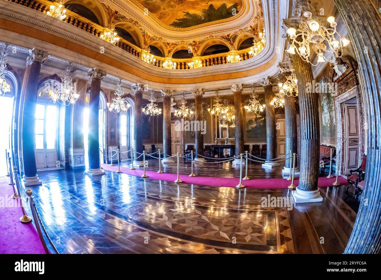 Beautiful panoramic interior view of famous Amazon theater in Manaus ...