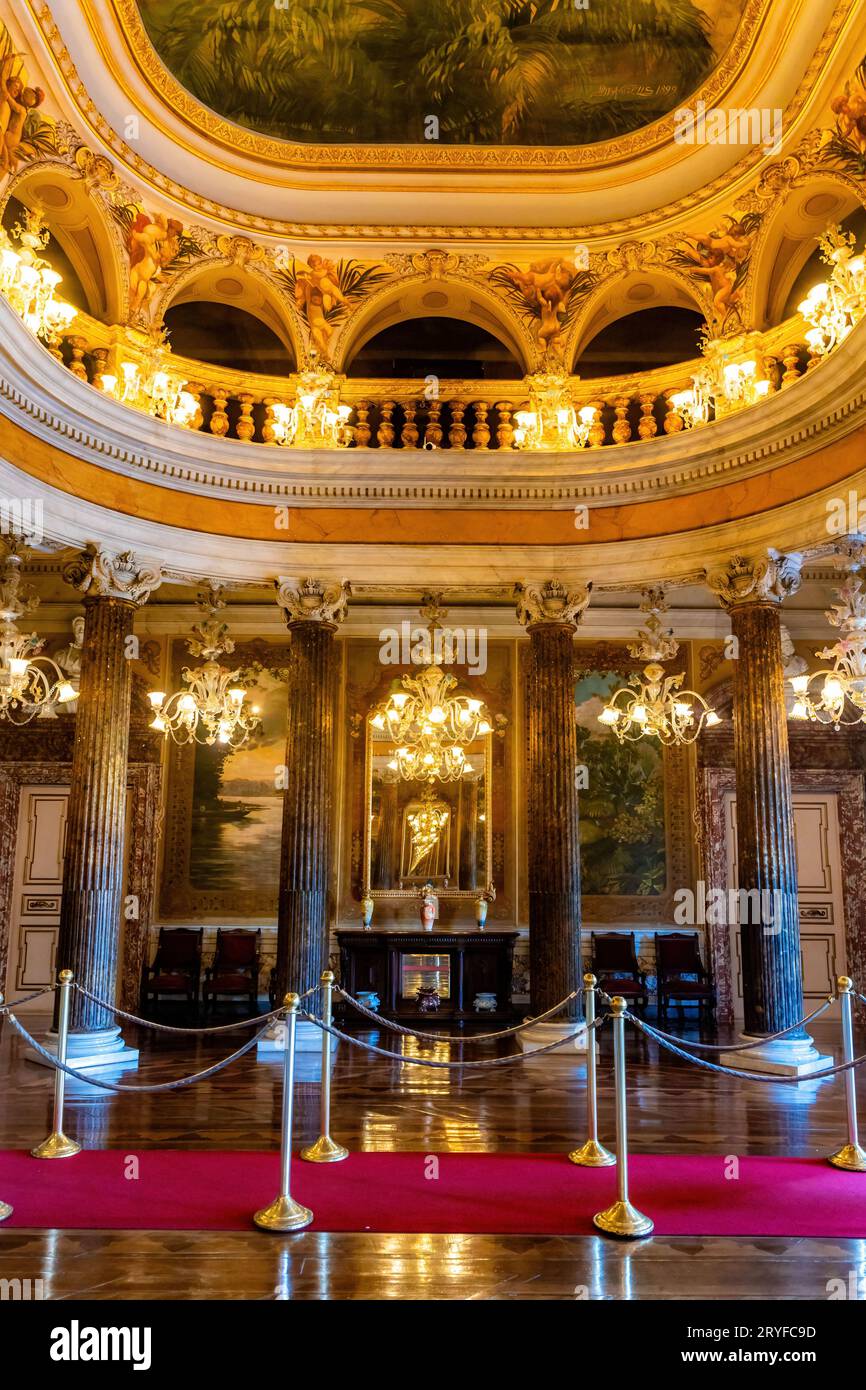 Beautiful panoramic interior view of famous Amazon theater in Manaus ...
