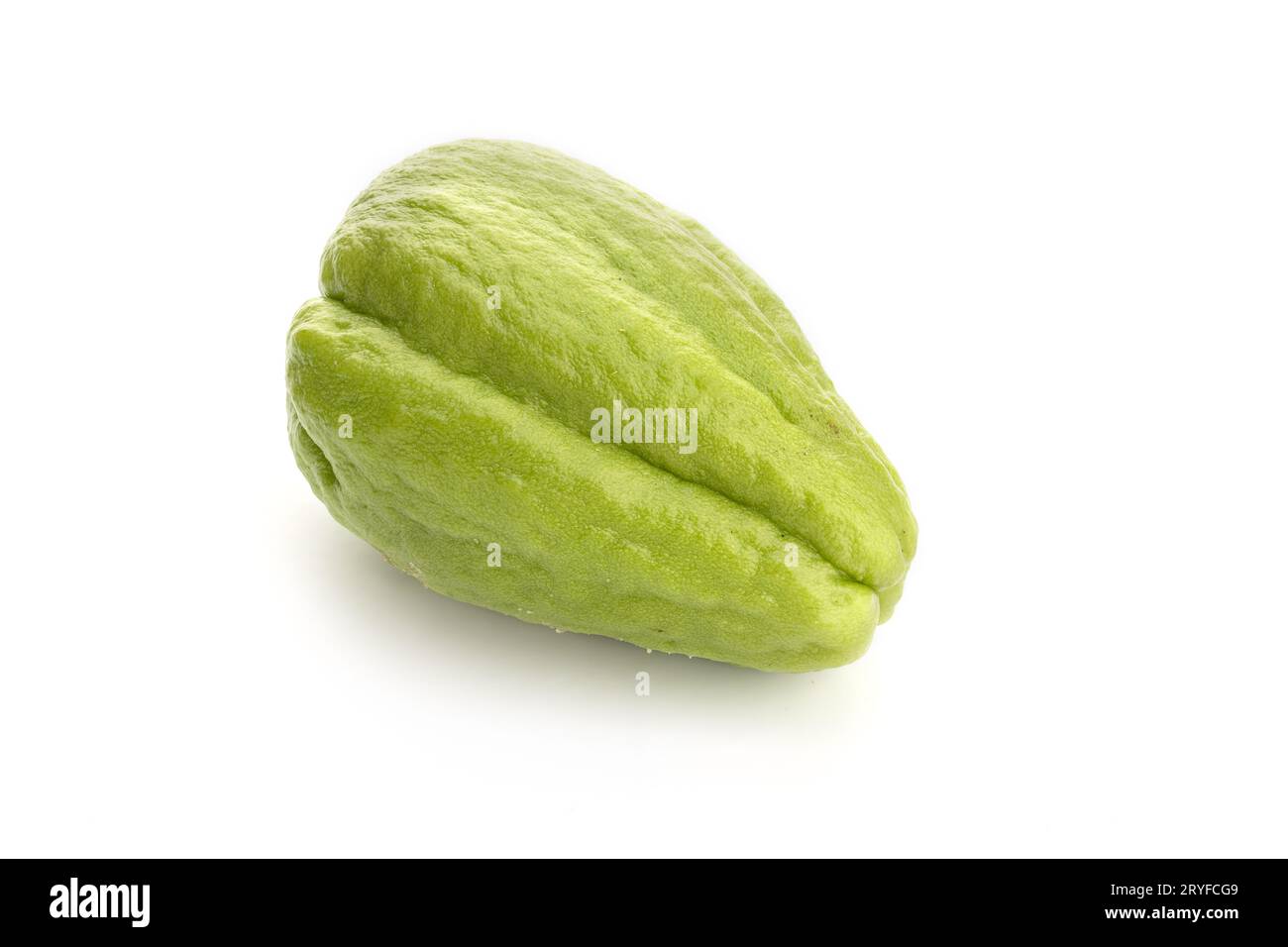 Chayote fruit isolated on white background. Sechium edule Stock Photo ...
