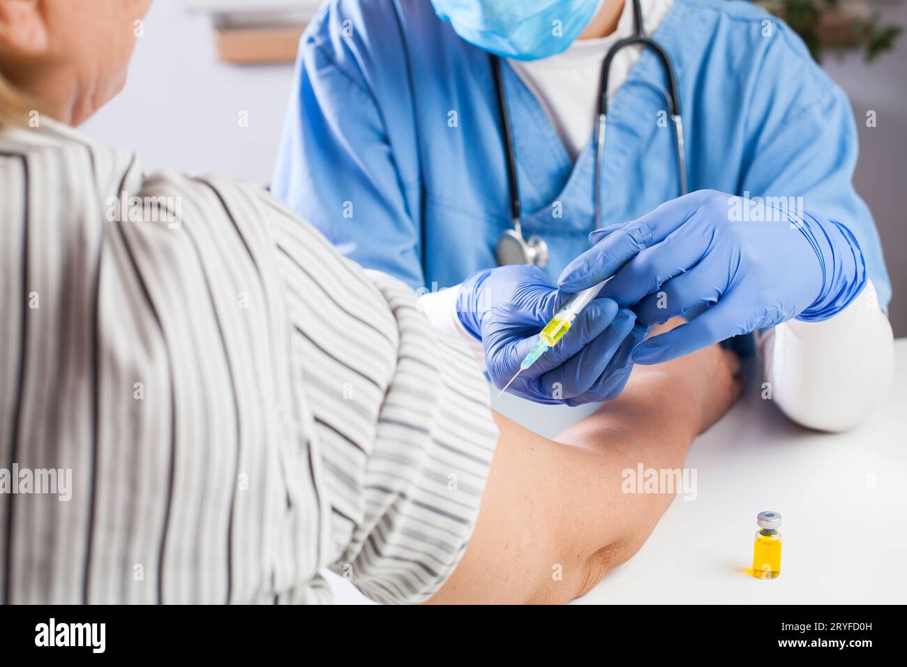Coronavirus hospital vaccination process illustration Stock Photo - Alamy