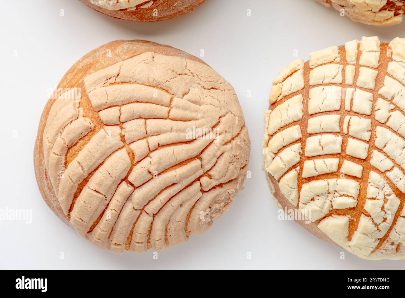 Chocolate Homemade Mexican Conchas. A traditional Mexican sweet bread ...