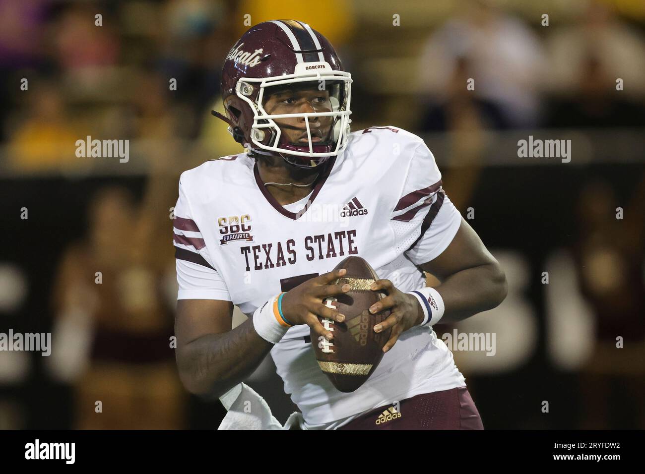 SEP 30, 2023: Texas State Bobcats quarterback TJ Finley (7) drops back ...