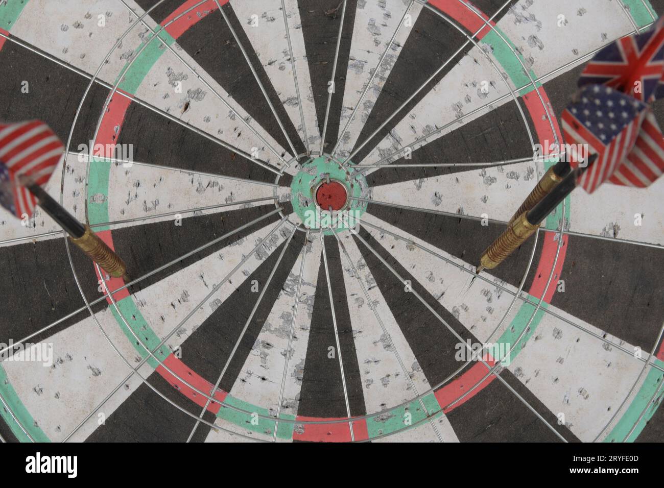 Playing darts on a dartboard Stock Photo - Alamy
