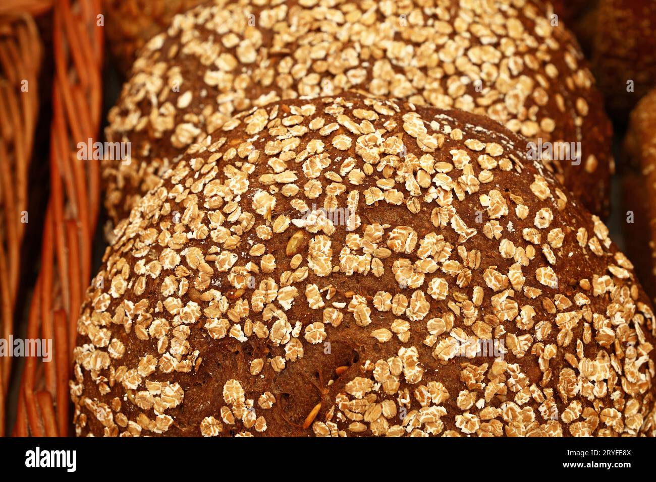 Close up fresh bread loaves on retail display Stock Photo - Alamy