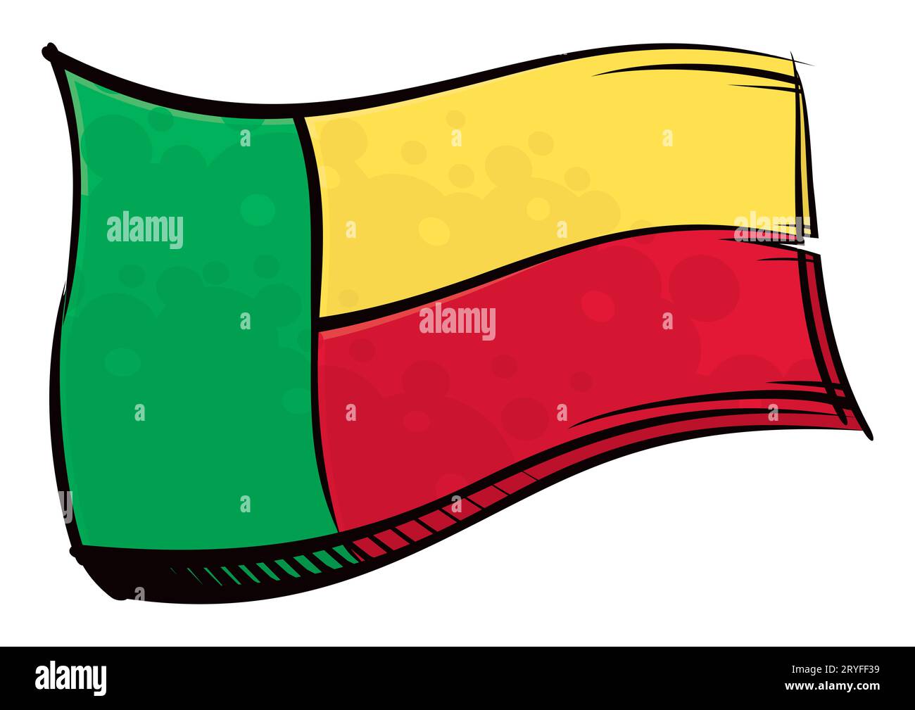 Benin flag waving wind in Cut Out Stock Images & Pictures - Alamy
