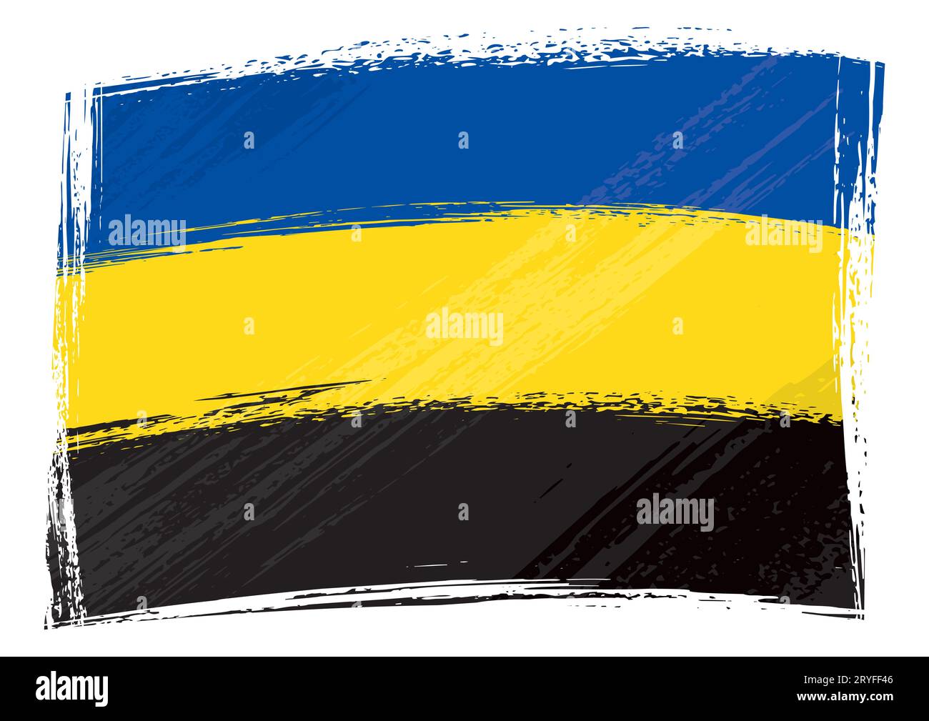 Dutch province Gelderland flag created in grunge paint style Stock ...