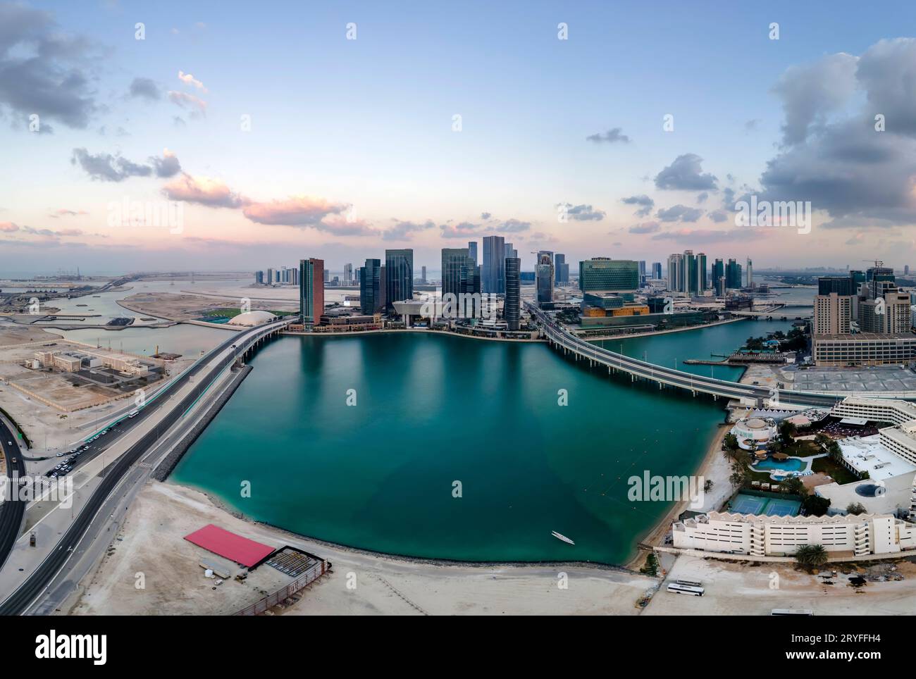 Abu dhabi skyline aerial hi-res stock photography and images - Alamy