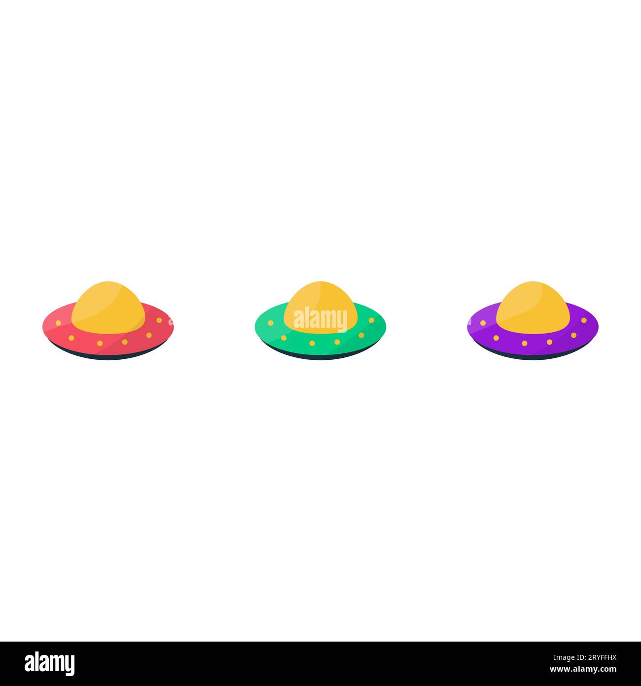 spaceship ufo alien color fly space element Stock Vector Image & Art ...