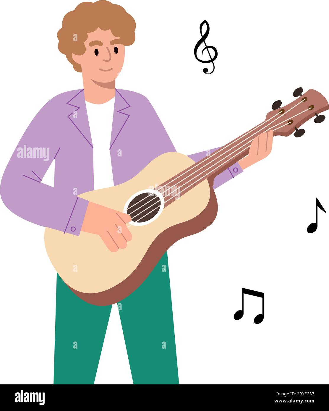 Artist learning play acoustic Cut Out Stock Images & Pictures - Alamy