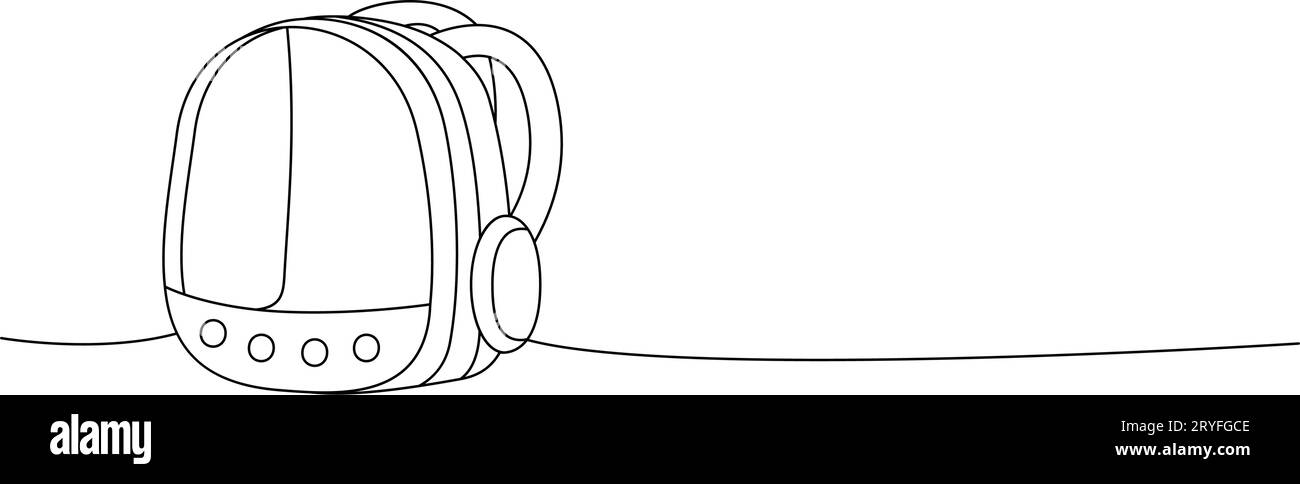 Pet backpack carrier one line continuous drawing. Animals accessories ...